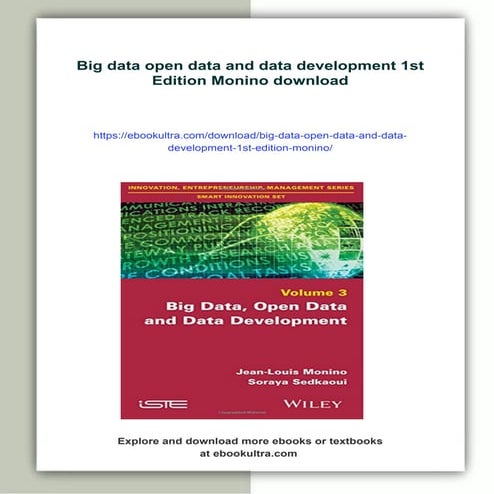 Big data open data and data development 1st Edition Monino | PDF