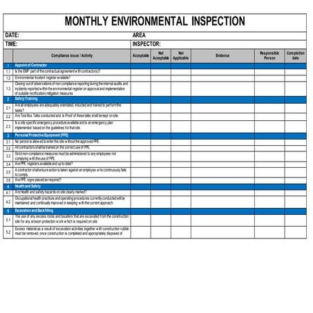 Environmental Inspection Report