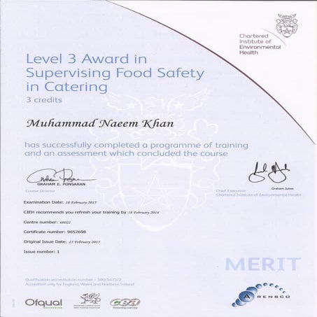 CIEH Level 3-Naeem Khan | PDF