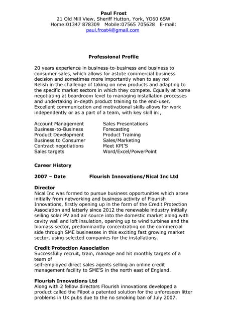 Ari Orre CV | PDF | Sales | Business