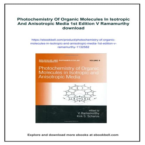 Photochemistry Of Organic Molecules In Isotropic And Anisotropic Media ...