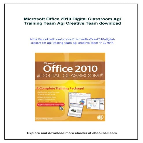 Microsoft Office 2010 Digital Classroom Agi Training Team Agi Creative ...