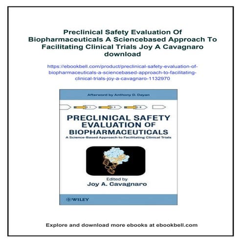 Preclinical Safety Evaluation Of Biopharmaceuticals A Sciencebased ...