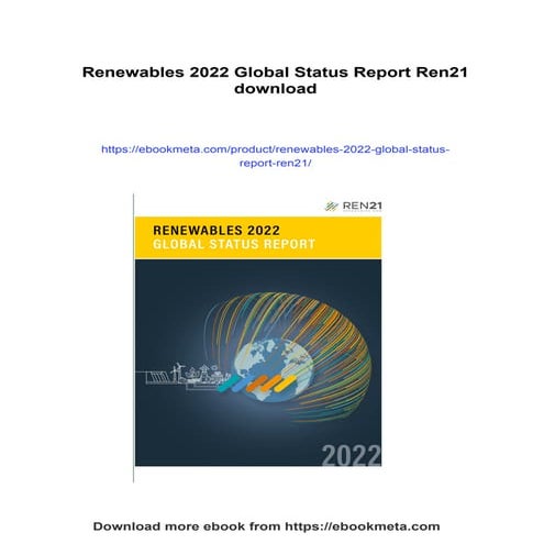 Renewables 2022 Global Status Report Ren21 | PDF