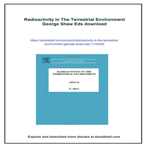 Radioactivity In The Terrestrial Environment George Shaw Eds | PDF