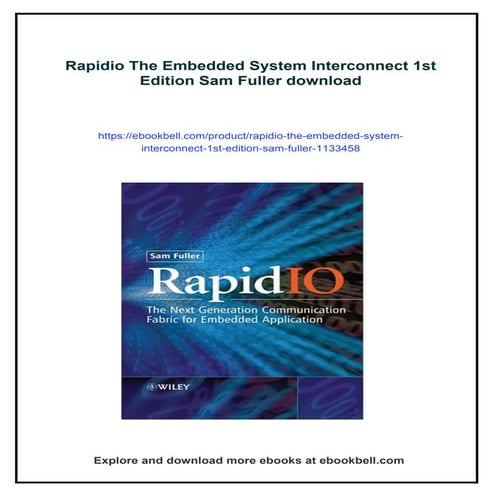 Rapidio The Embedded System Interconnect 1st Edition Sam Fuller | PDF