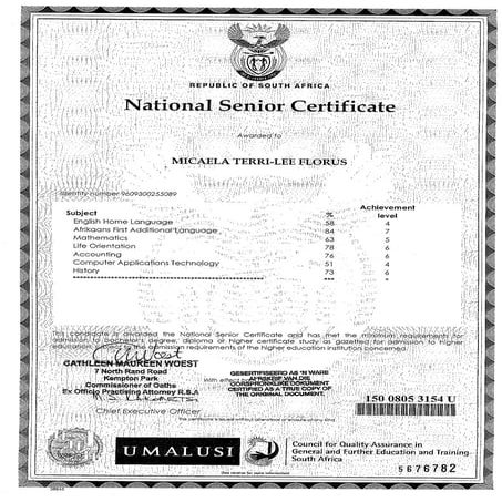 Certified NSC Certificate | PDF