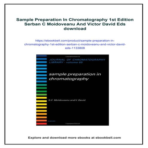 Sample Preparation In Chromatography 1st Edition Serban C Moidoveanu ...