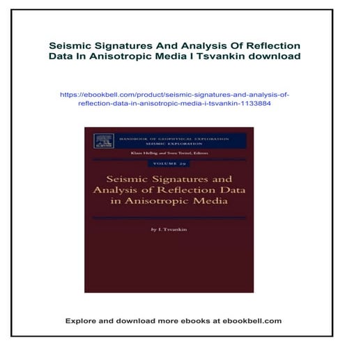 Seismic Signatures And Analysis Of Reflection Data In Anisotropic Media ...