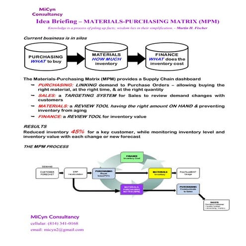 Idea Briefing - Materials-Purchasing Matrix | PDF