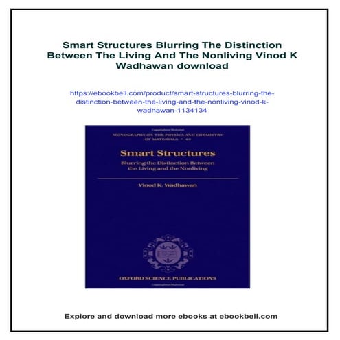 Smart Structures Blurring The Distinction Between The Living And The Nonliving Vinod K Wadhawan ...