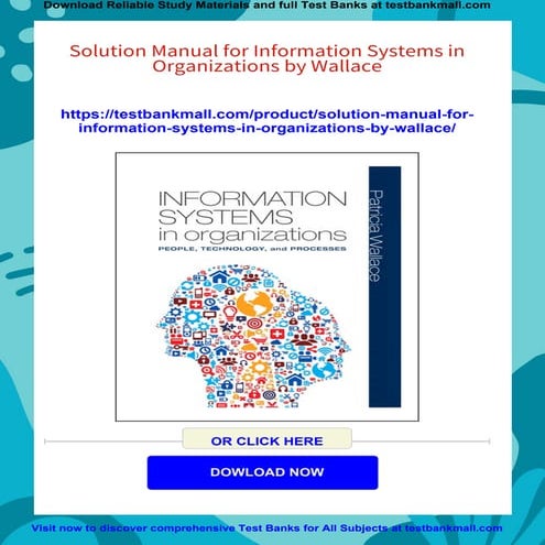 Solution Manual for Information Systems in Organizations by Wallace | PDF