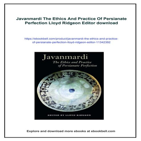 Javanmardi The Ethics And Practice Of Persianate Perfection Lloyd ...