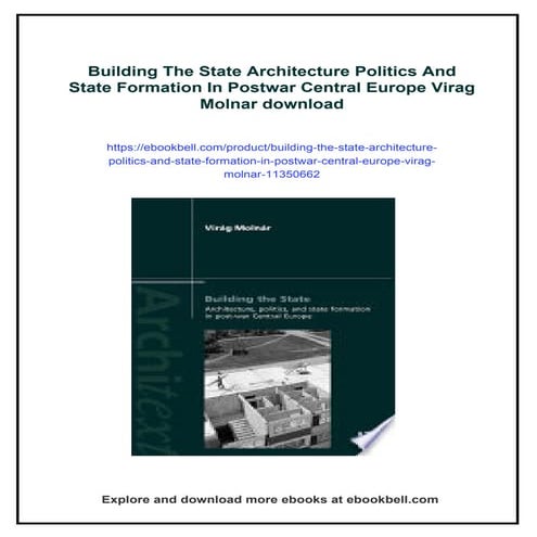 Building The State Architecture Politics And State Formation In Postwar ...