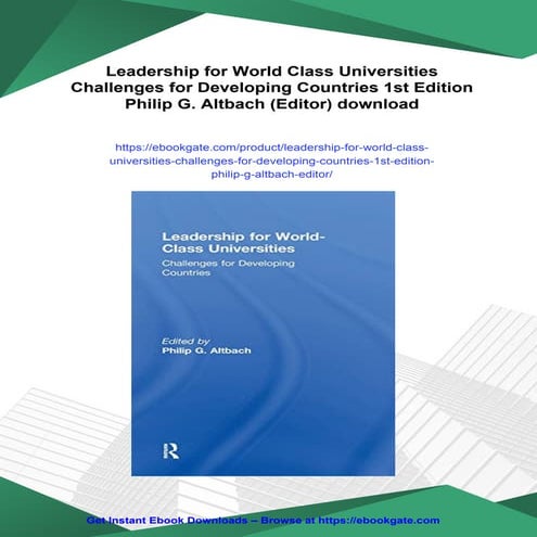 Leadership for World Class Universities Challenges for Developing ...