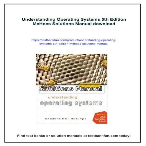 Understanding Operating Systems 5th Edition McHoes Solutions Manual | PDF