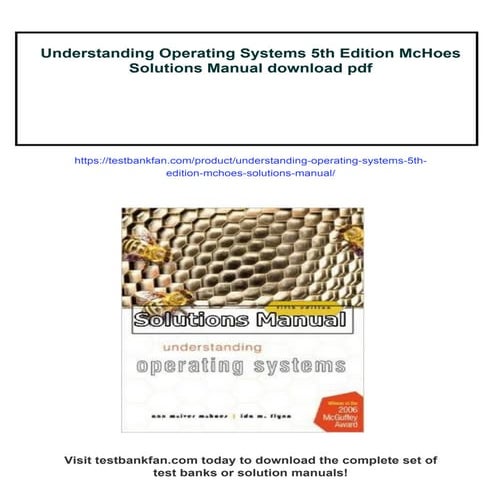Understanding Operating Systems 5th Edition McHoes Solutions Manual | PDF