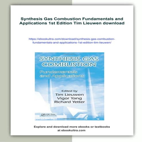 Synthesis Gas Combustion Fundamentals and Applications 1st Edition Tim ...