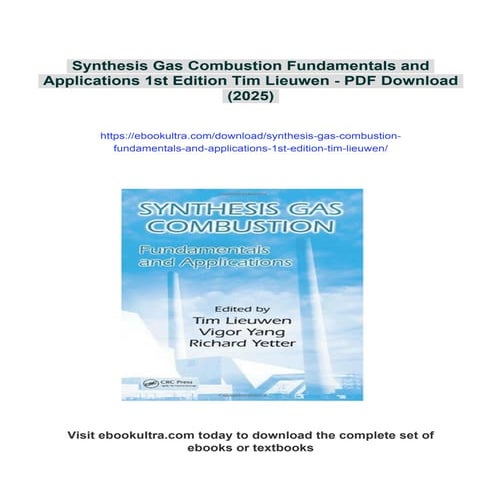 Synthesis Gas Combustion Fundamentals and Applications 1st Edition Tim ...