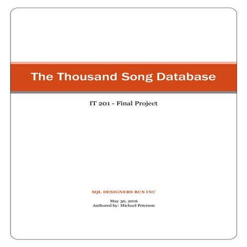 Cover Page & Table of Contents | PDF