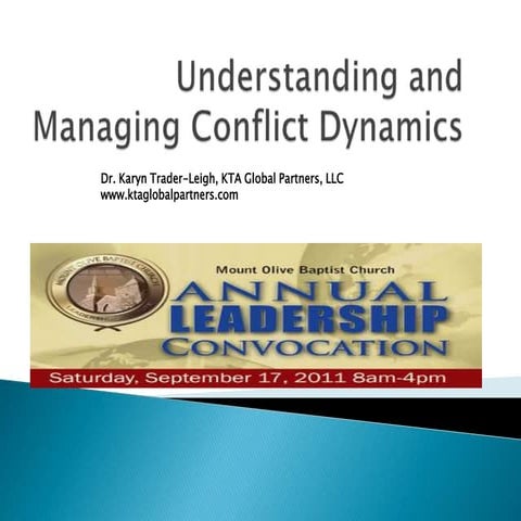 Understanding and Managing Conflict DynamicsSpte 17 2011 | PPTX