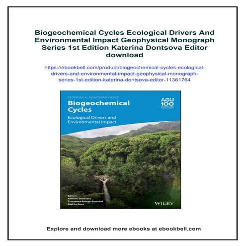 Biogeochemical Cycles Ecological Drivers And Environmental Impact ...