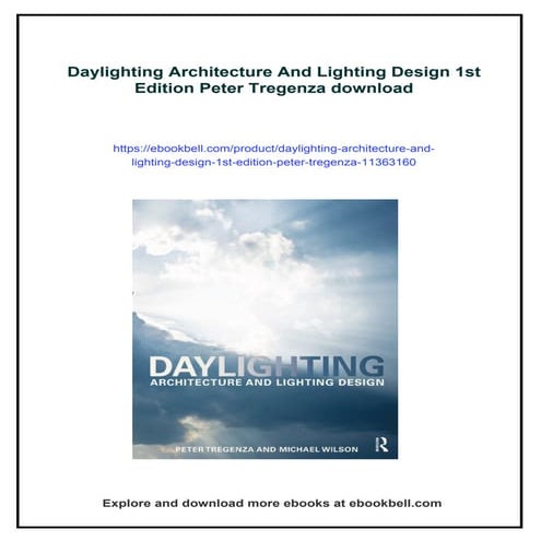 Daylighting Architecture And Lighting Design 1st Edition Peter Tregenza | PDF