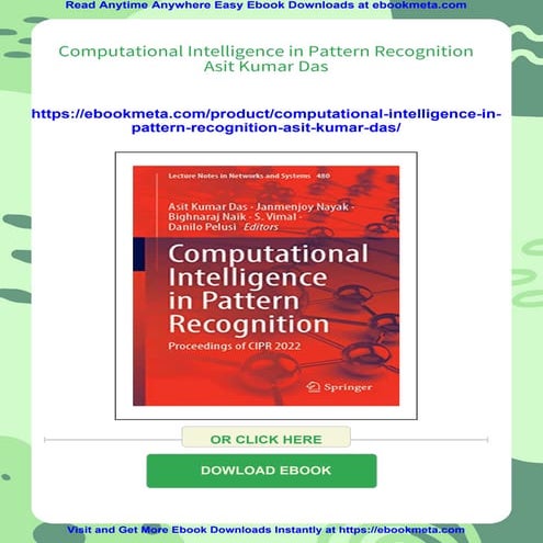 Computational Intelligence in Pattern Recognition Asit Kumar Das | PDF