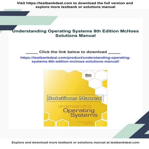 Understanding Operating Systems 8th Edition McHoes Solutions Manual | PDF