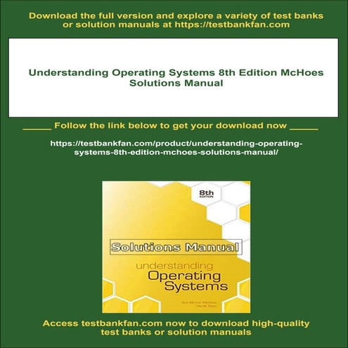Understanding Operating Systems 8th Edition McHoes Solutions Manual | PDF