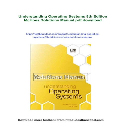 Understanding Operating Systems 8th Edition McHoes Solutions Manual | PDF