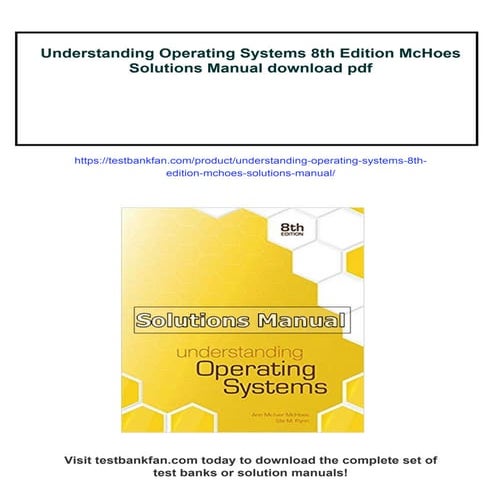 Understanding Operating Systems 8th Edition McHoes Solutions Manual | PDF