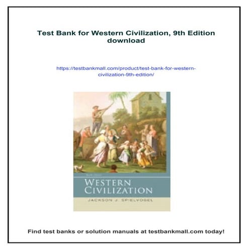 Test Bank for Western Civilization, 9th Edition | PDF