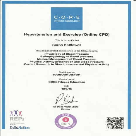 HYPERTENSION AND EXERCISE CERTIFICATE | PDF