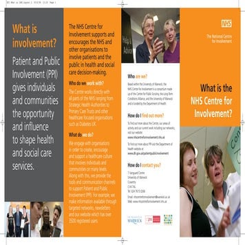 Patient, carer & public involvement in clinical guidelines: the NICE ...