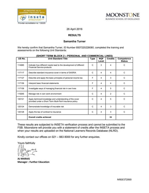 INSETA CERTIFICATE | PDF