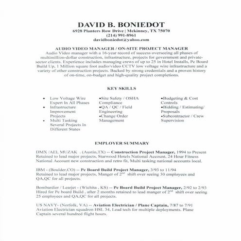 dave resume | PDF