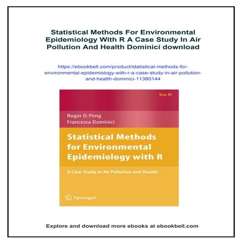 Statistical Methods For Environmental Epidemiology With R A Case Study ...
