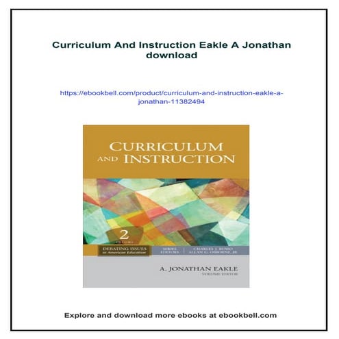 Curriculum And Instruction Eakle A Jonathan | PDF