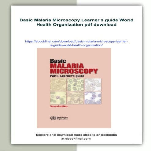 Basic Malaria Microscopy Learner s guide World Health Organization | PDF