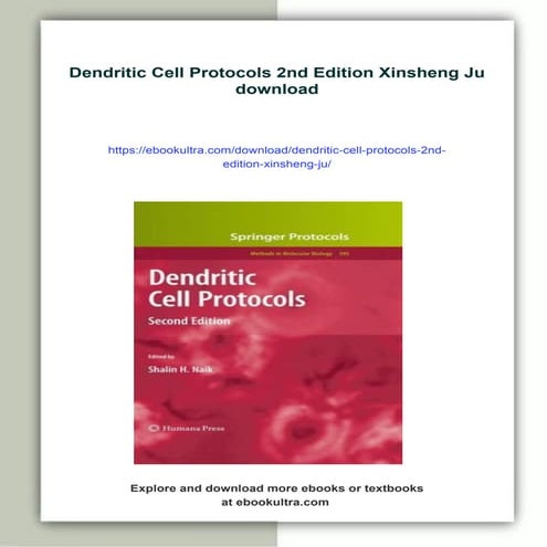 Dendritic Cell Protocols 2nd Edition Xinsheng Ju | PDF