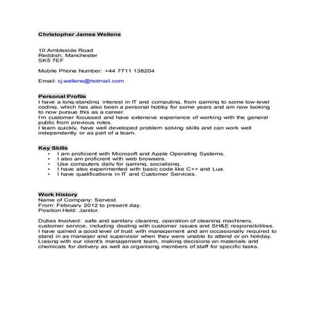 CV. Christopher Wellens | DOCX