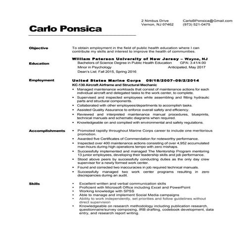 Hunter Resume Complete | DOC