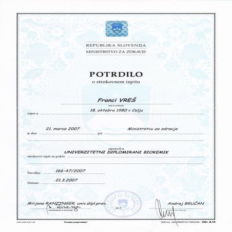 Potrdilo o strokovnem izpitu | PDF