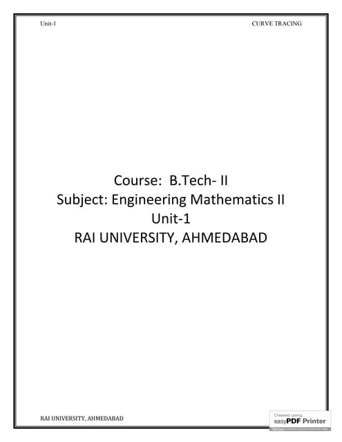 B.tech ii unit-1 material curve tracing | DOCX | Physics | Science