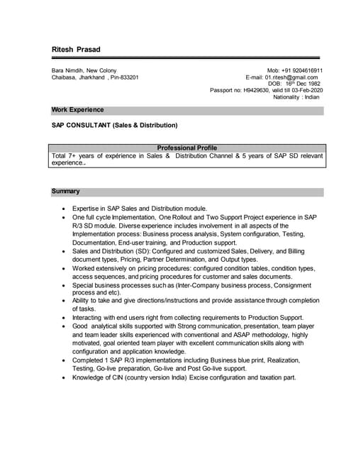 Chandan Jadhav(SAP SD 2 years of experience) | DOCX