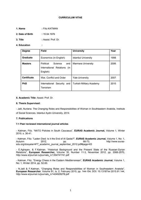 Oguz_DILEK_CV_2016 copy | DOCX | Political Issues & policy | Politics