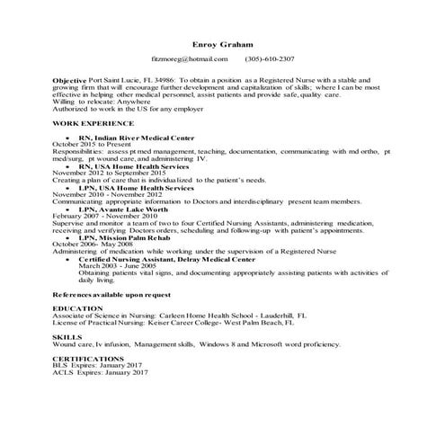 RRT Resume #1 | DOCX