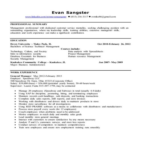 Evan Resumewithsalary | DOCX
