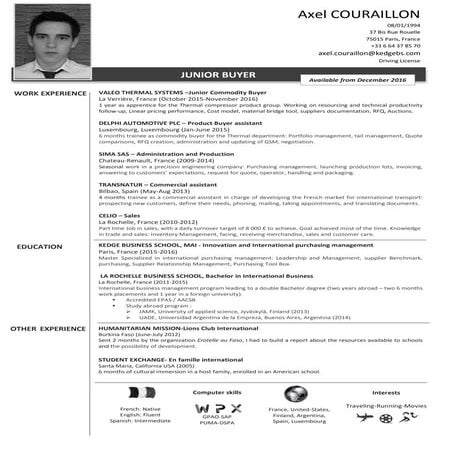 Cv oliver james | DOCX